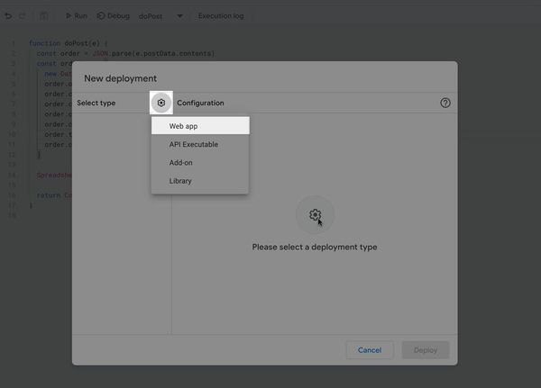 Adding SpreadSimple orders into a Google Sheet with Google Apps Script